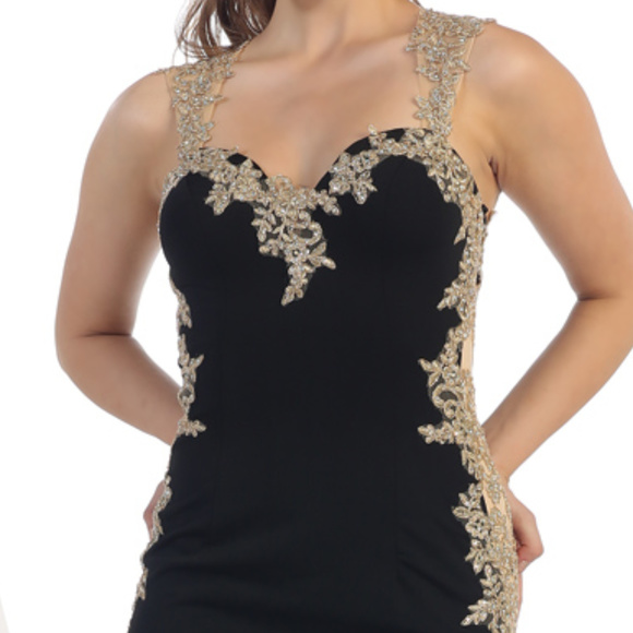 Dresses | Plus Size Blackgold Stretchy Prom Evening Gown | Poshmark